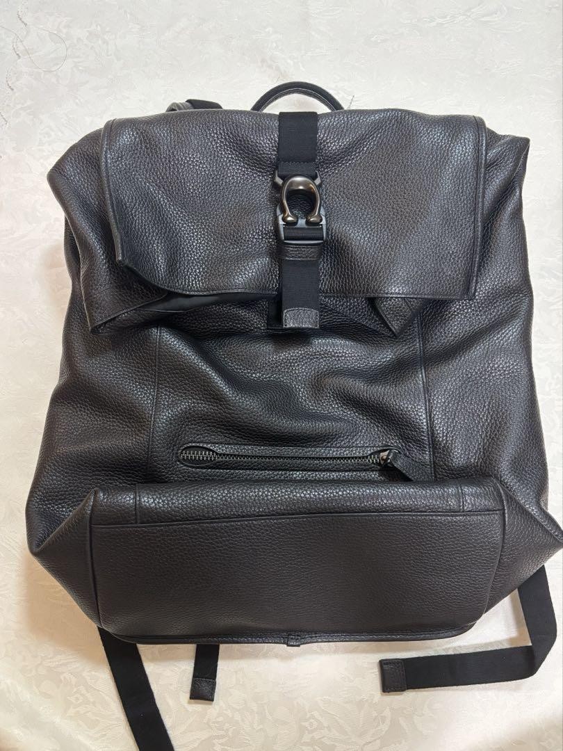 Coach Men’s Leather Backpack Black Adjustable Straps … - Gem