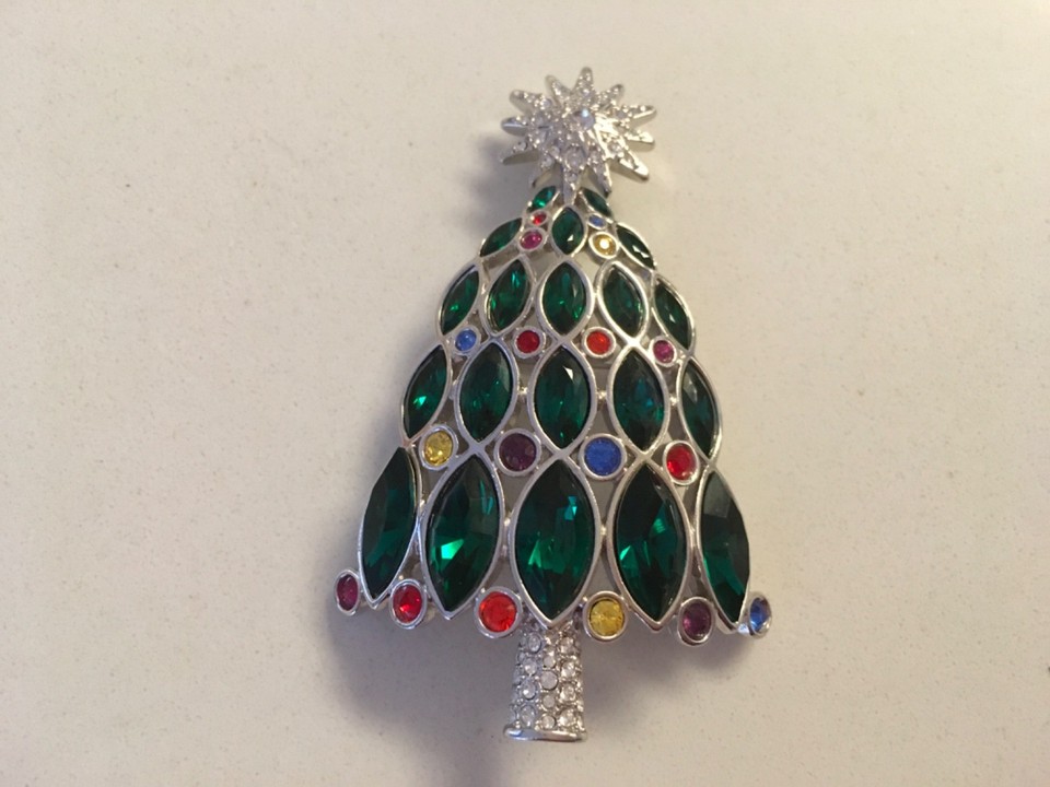 Vintage Swarovski Christmas Tree Brooch-Swarovski Star Rockefeller ...