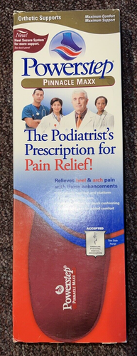 Powerstep Pinnacle Maxx Full Length Insoles Arch Supports Orthotics M3 ...