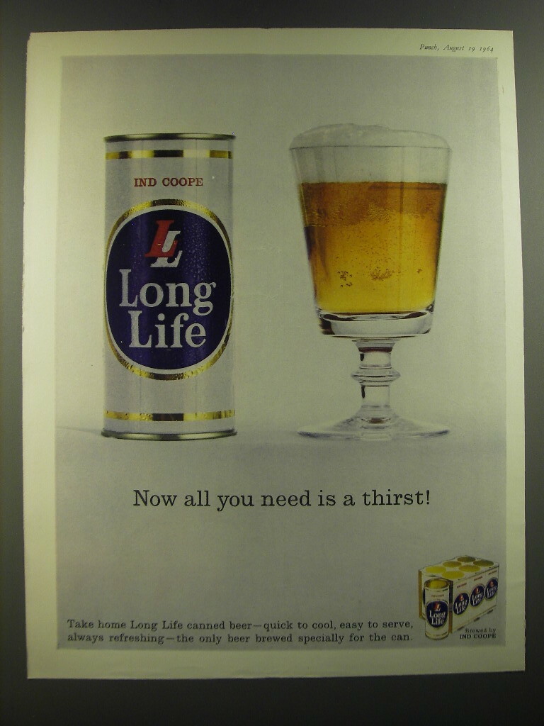 1964 Ind Coope Long Life Beer Ad - Now all you need is a thirst | eBay
