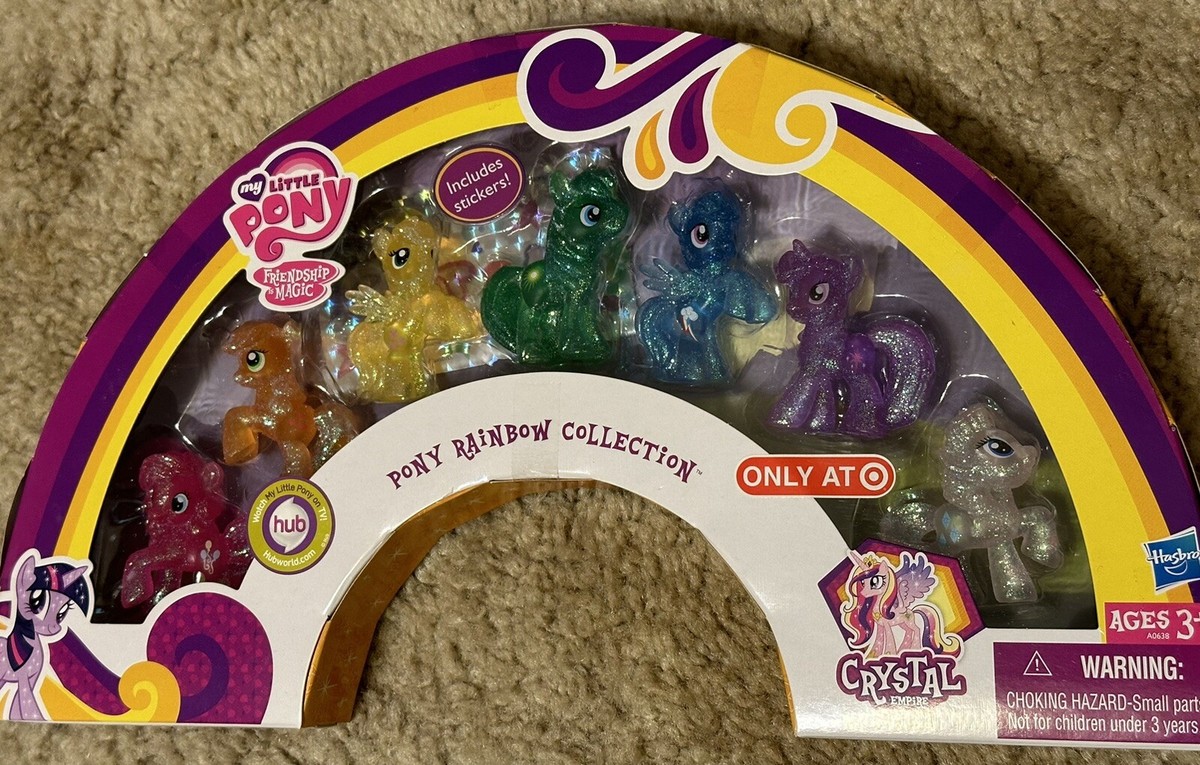 Kids Pony Toys With Stickers My Little Pony Rainbow Collection Crystal ...
