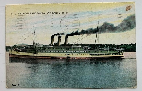 1909 Canada Ship Postcard Victoria BC SS Princess Victoria steamship ...