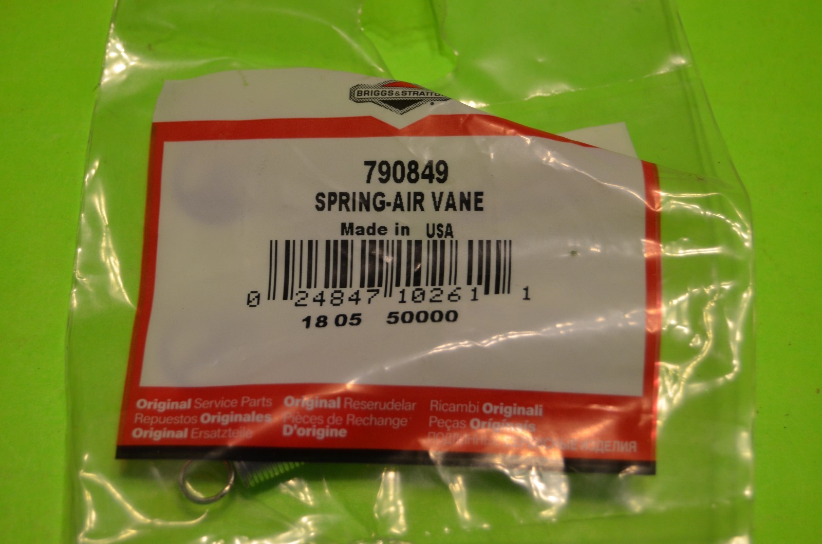GENUINE OEM BRIGGS & STRATTON PART # 790849 AIR VANE CHOKE SPRING | eBay
