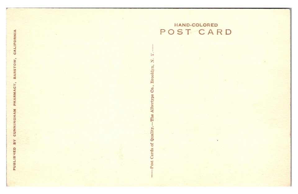 BARSTOW CALIFORNIA BUSY STREET SCENE ROUTE 66 ALBERTYPE HAND COLORED ...