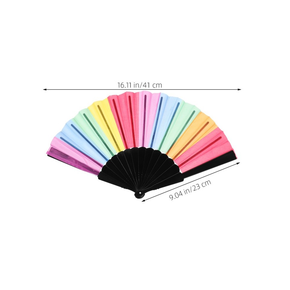2 Pcs Decorative Cloth Fan Foldable Fans Festival Carnival Folding Hand ...