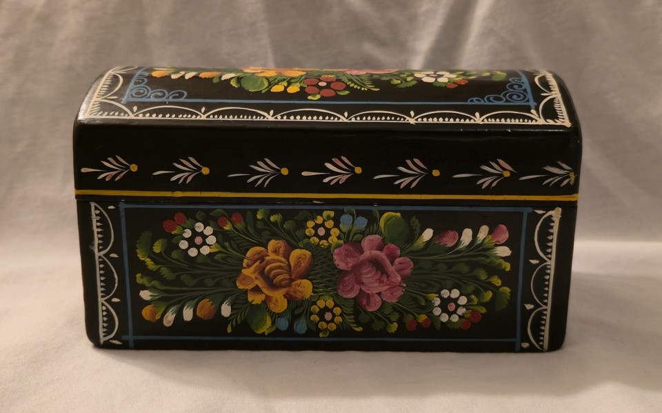 Vintage Mexican Olinalá Jewelry Trinket Box Lacquered Aromatic Linaloe ...