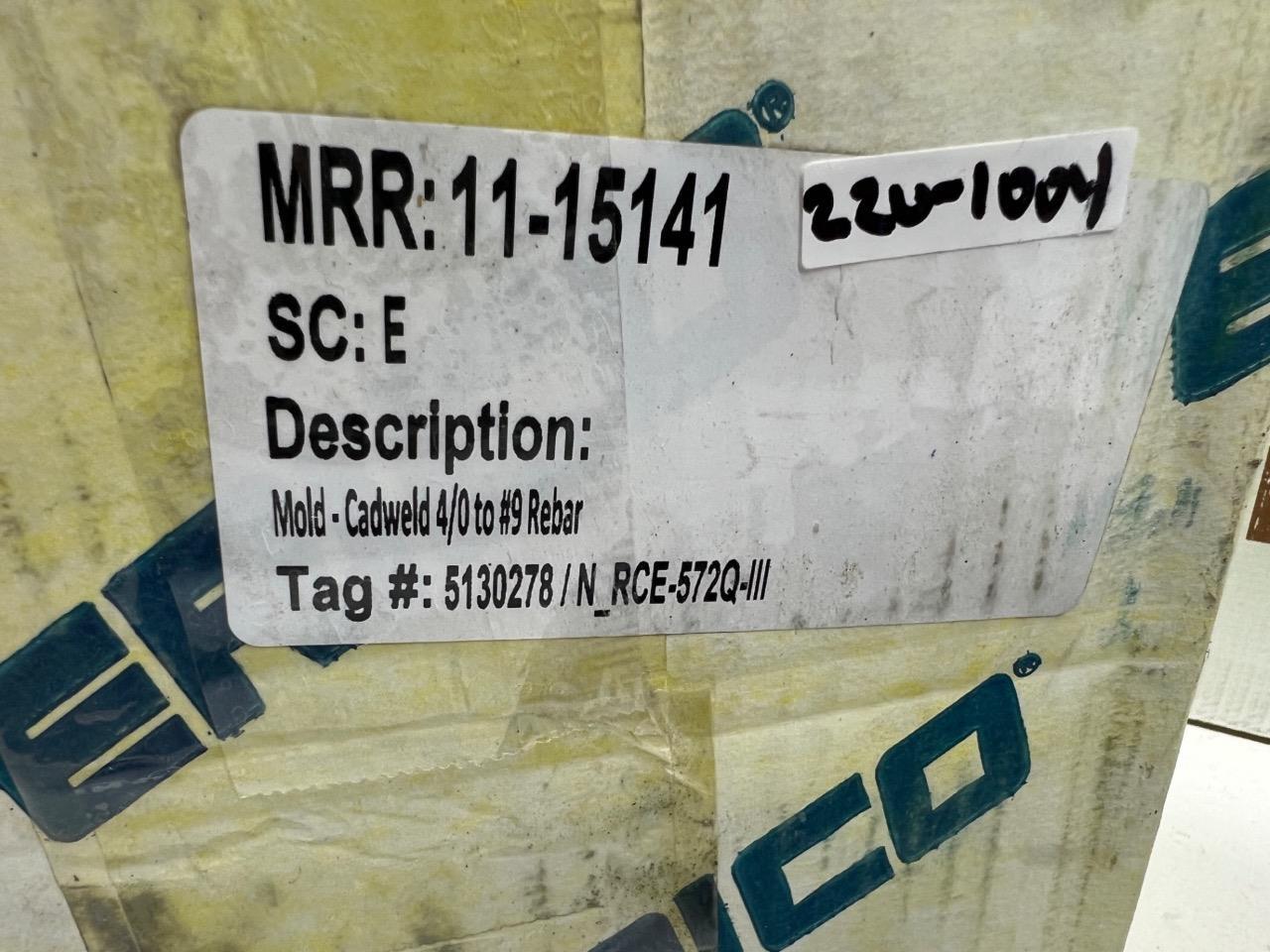 Erico Cadweld RCE572Q Cable to Rebar Mold 4/0 to #9 Rebar for sale ...