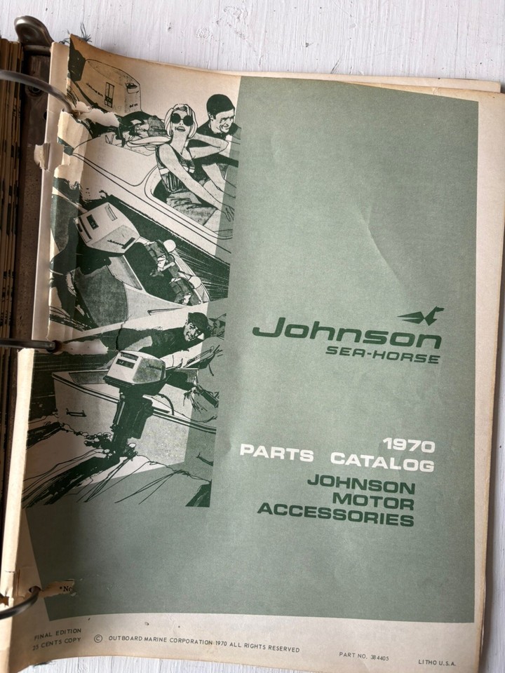 1970 Johnson Sea-Horse Outboard Parts Manuals 4-115hp Lot of 12 Set ...