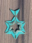 Handmade Turquoise Silver Open Star Beaded Pendant 9cm x 5 1/2 cm | eBay