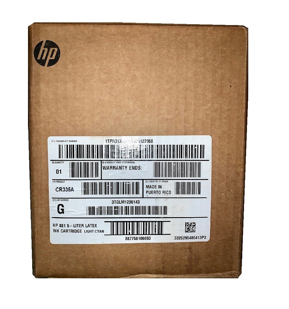 HP Latex Ink Cartridge 881 Light Cyan CR335A -jt0819 for sale online | eBay