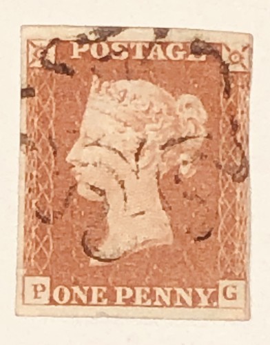 Sg8 1d Penny Red Stamp Plate 27 1841 With MX Cancel (Lot 1220) | eBay