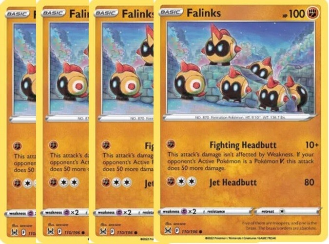 Pokemon - Falinks x 4 110/196 NM Lost Origin - Plus Free Holo Card | eBay