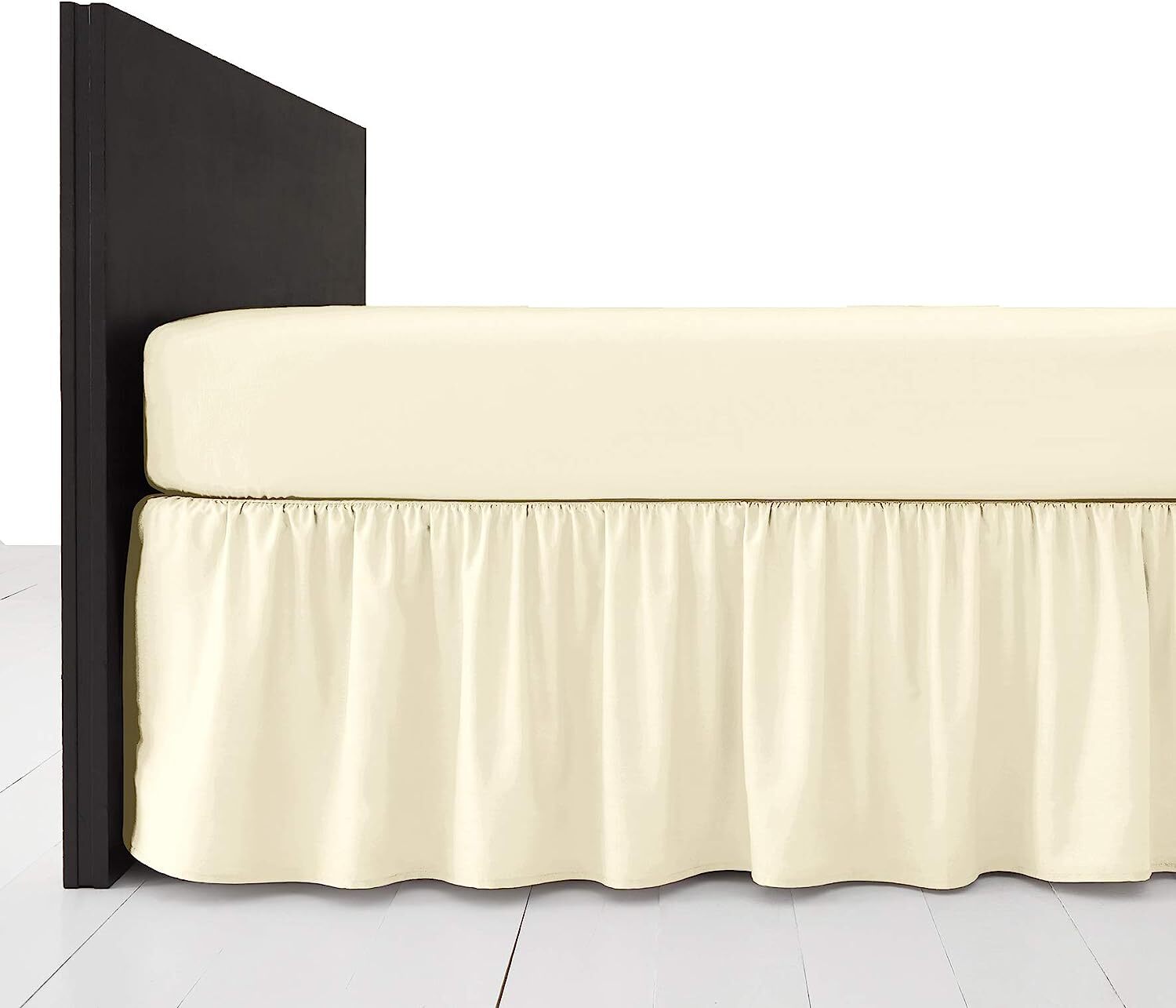 LUXURY PLAIN DYED FRILLED POLY COTTON PLATFORM BASE VALANCE SHEETS ALL ...