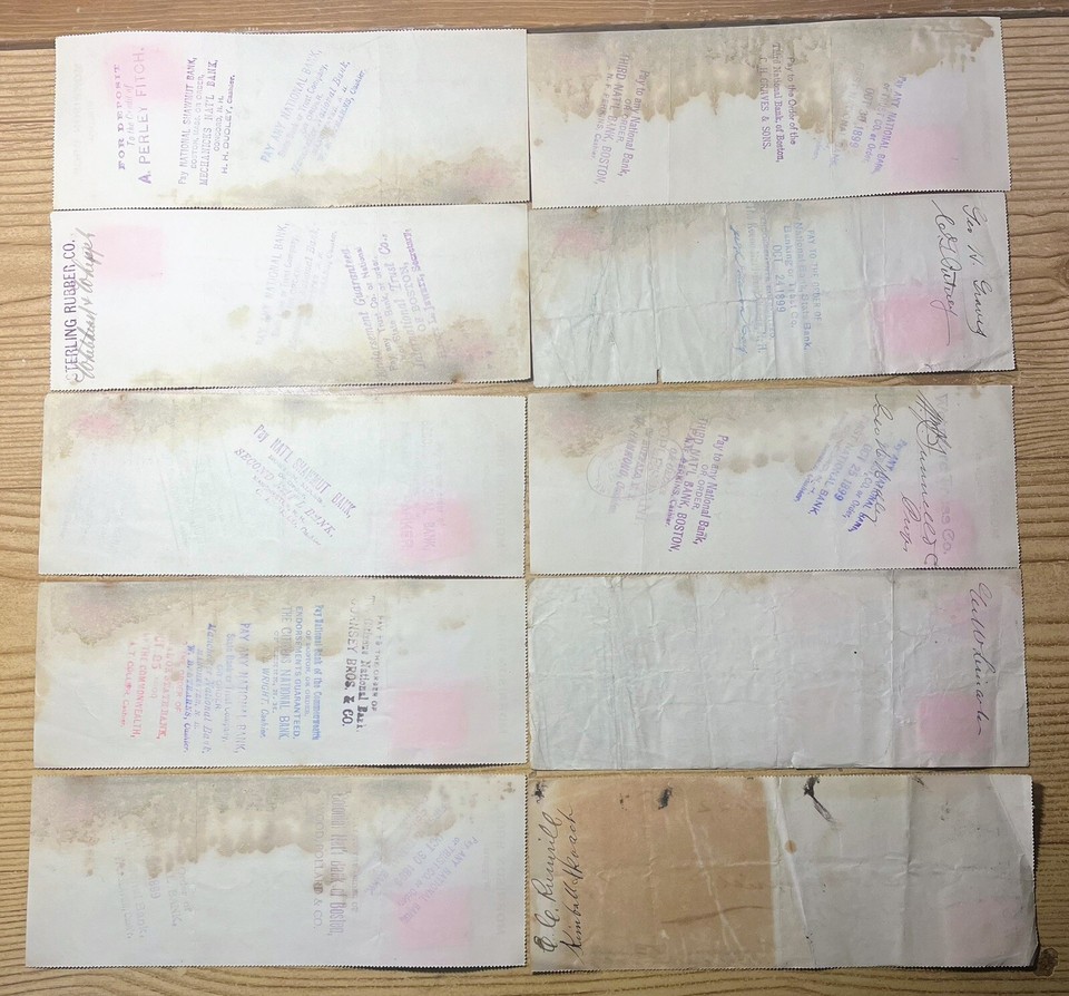 Lot 10 1899 First Bank of the United States check with stamps of the ...