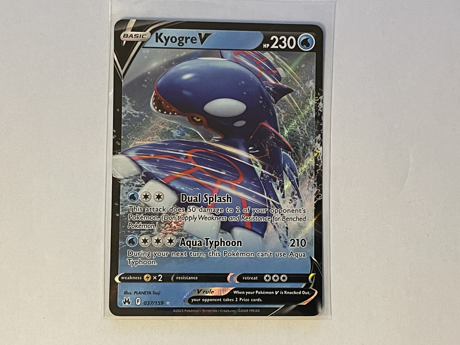 Pokémon TCG Kyogre V Sword & Shield-Crown Zenith 037/159 Regular Ultra ...