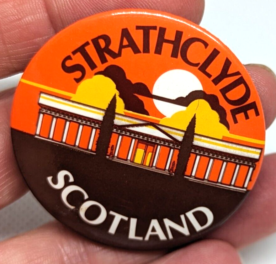 Vintage STRATHCLYDE Scotland Argyll Glasgow Buteshire 1970's Badge Pin ...