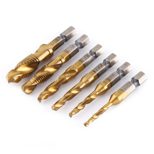 1Pcs 1/4" Hex Shank M3-M10 Titanium Plated HSS Screw Thread Metric Tap ...