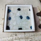 Square White Quartz & Blue Agate Dining Coffee Table Top, White Quartz ...