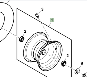 Genuine John Deere X380 Ride On Mower Front Wheel Rim AUC11870 8" x 5. ...