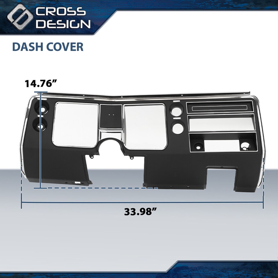 Fit For 1968 Chevelle El Camino Dash Instrument Panel Bezel Without Air ...