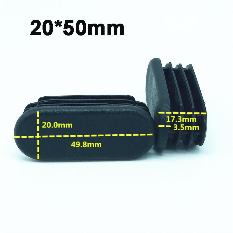 Oval Plastic Blanking End Caps Pipe Tube Inserts Plug Bungs Table Feet ...
