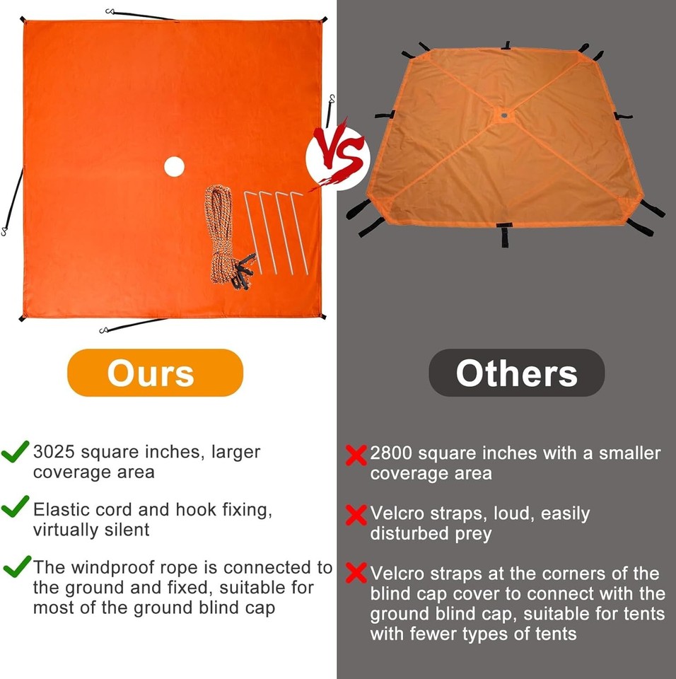 Blaze Orange Hunting Blind Cap, Safety Orange Ground Blind Cover Panels ...