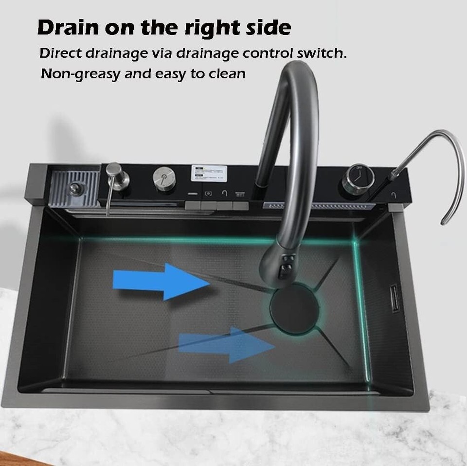 Flying Rain Waterfall Household Sink Integrated with Pull-Out Tap Set ...