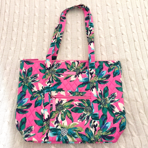 Vera Bradley Villager Tote Tropical Paradise Pink Zipper Closure NWT ...
