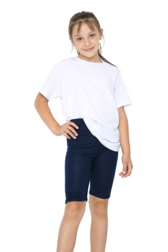 Girls Kids Stretch Cycling Shorts PE School Uniform Dance Gym Swim ...