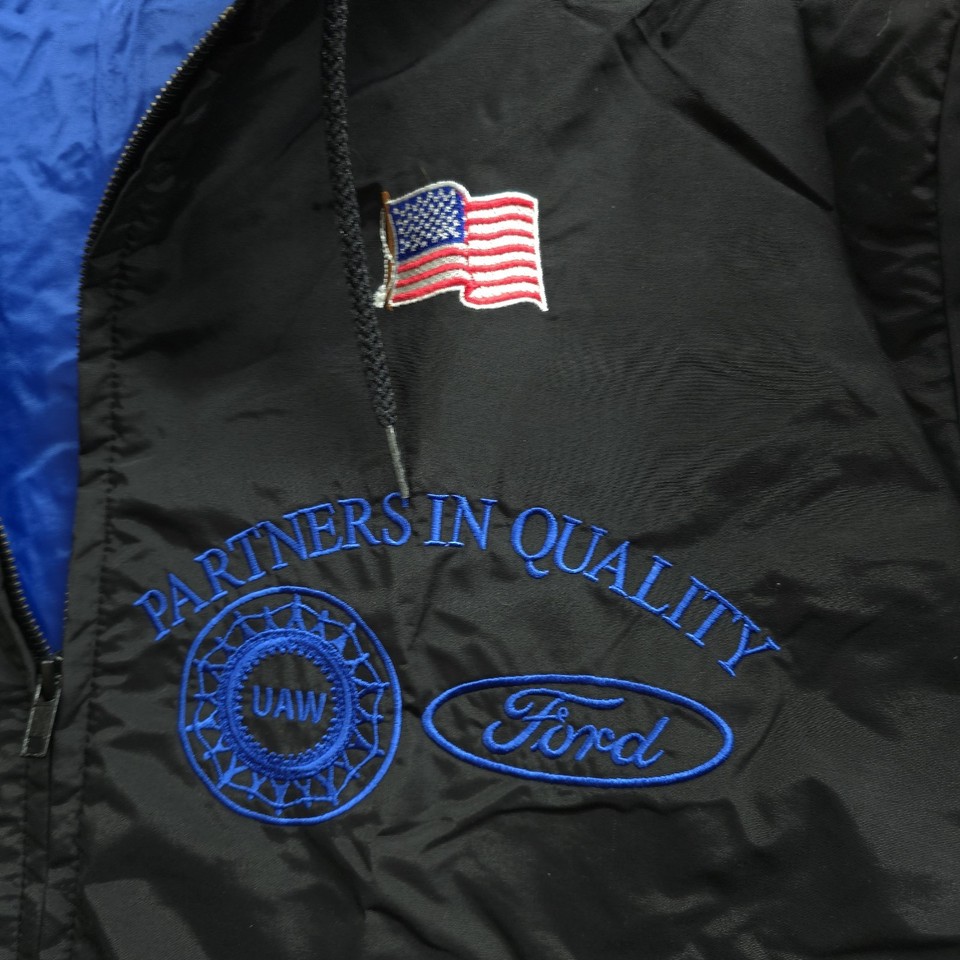 Ford Jacket UAW Made in USA by Union Line Sz XL with Hood 100% Nylon ...
