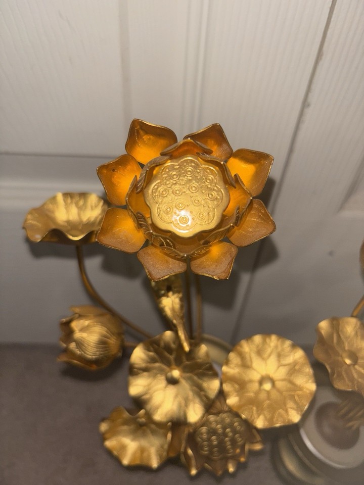 Y9314 Buddhist Altar Equipment Metal Everlasting flower vase Lotus ...