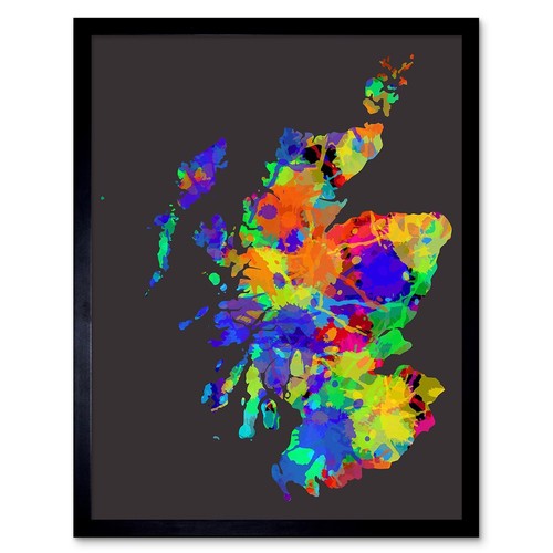 Scotland Splatter Map 12X16 Inch Framed Art Print | eBay Australia
