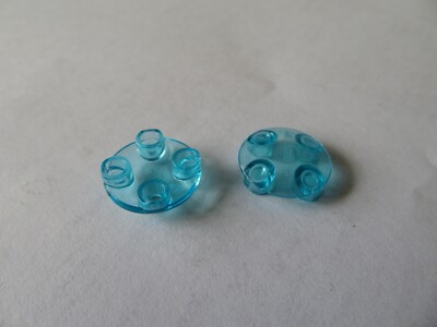 LEGO 2 x Trans-Light Blue Plate, Round 2 x 2 with Rounded Bottom 2654 ...