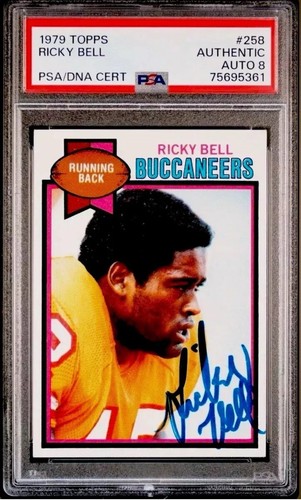1979 Topps #258 Ricky Bell Rookie Autograph Card PSA 8 Tampa Bay ...