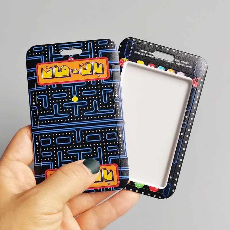 Retro Pacman Inspired Lanyard Card Case ID Holder Credit Card Holder ...