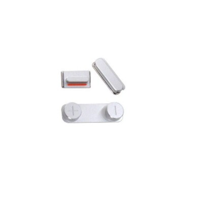 Power Volume Mute Switch Side Button Sets for iPhone 5s/SE 2016 SILVER ...