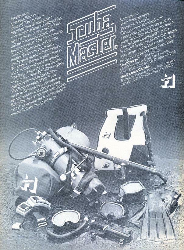 1978 Healthways Scuba Master PRINT AD Diving masks Fins Knife Vest ...