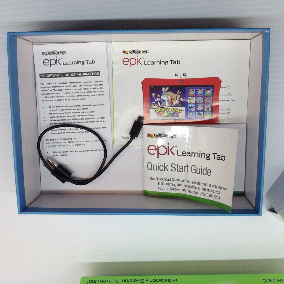 Kids Learning Computer Tablet | EPIK LEARNING TAB 8" BLUE w/box /cord ...