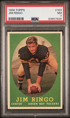 1958 TOPPS FOOTBALL CARD #103 JIM RINGO, PSA 7 NM (GREEN BAY PACKERS ...
