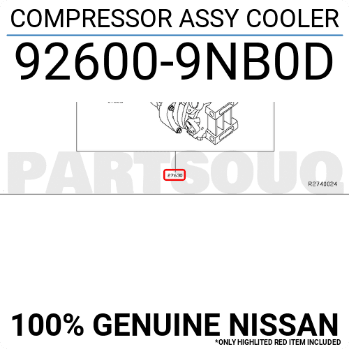 926009NB0D Genuine Nissan COMPRESSOR ASSY COOLER 92600-9NB0D | eBay