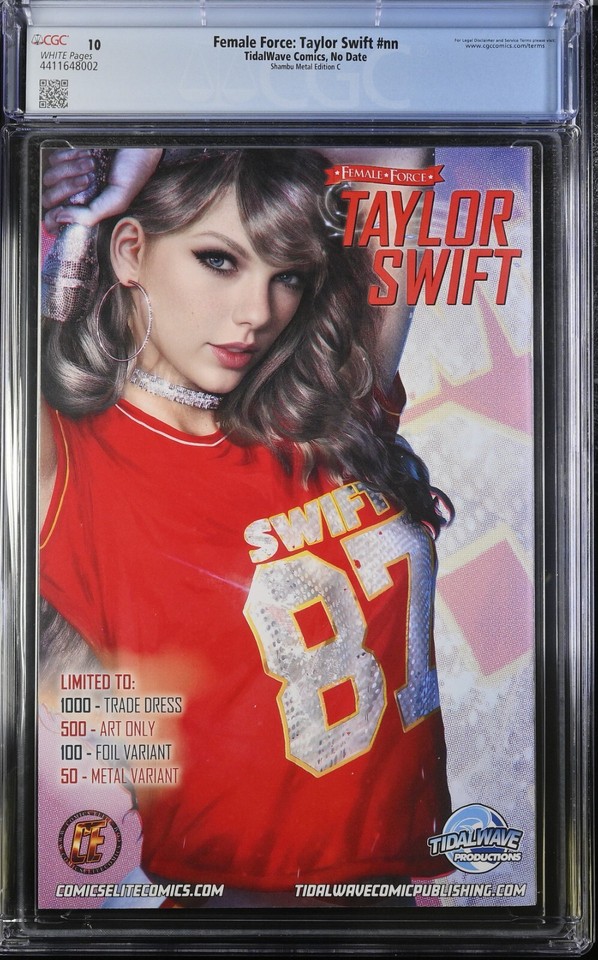 CGC 10 GEM MINT Female Force: Taylor Swift || Shikarii Superbowl Metal ...
