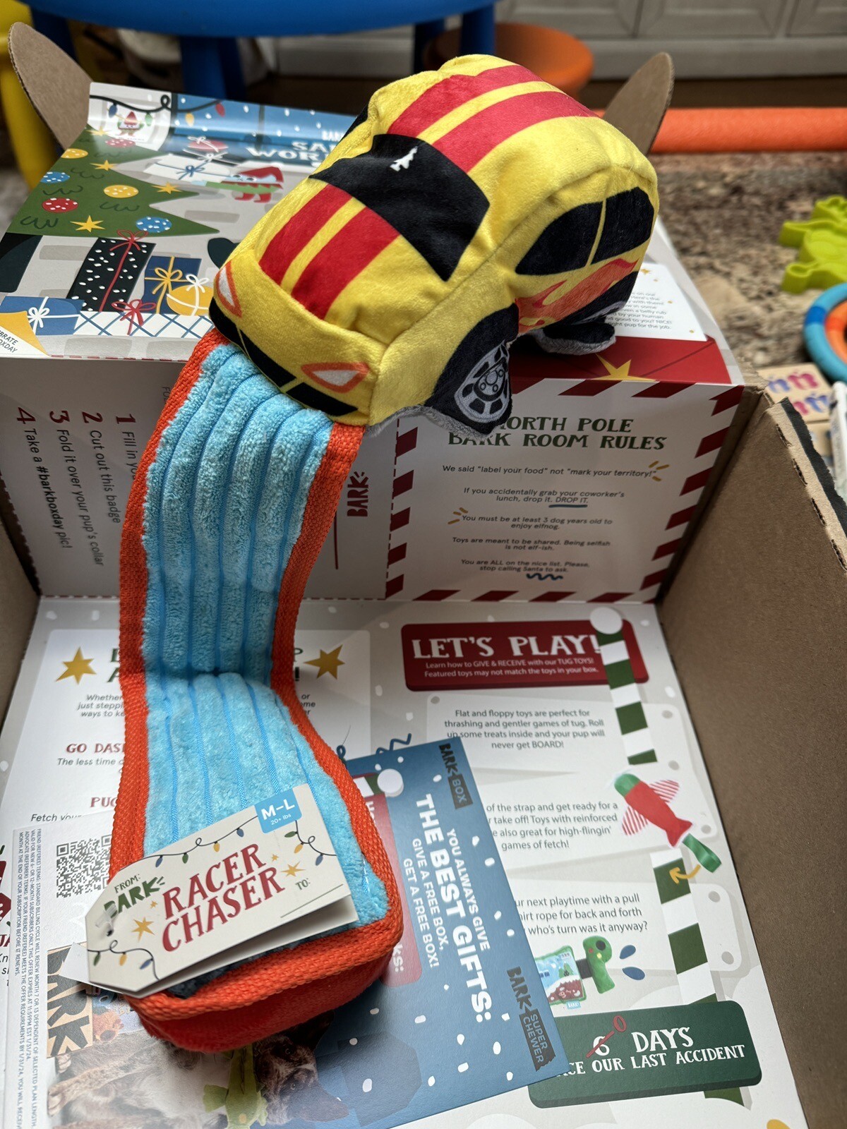 Barkbox Super Racer Chaser Holidays Large Dog Puppy Toy NEW | eBay