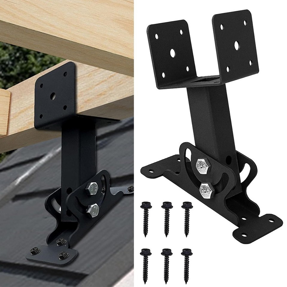 Adjustable Roof Brackets Beam Bracket Kit Non-slip Nuts Flanged Hex ...
