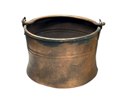Vtg Copper Plated Bucket Made in Turkey Rustic Farmhouse Planter Pail ...