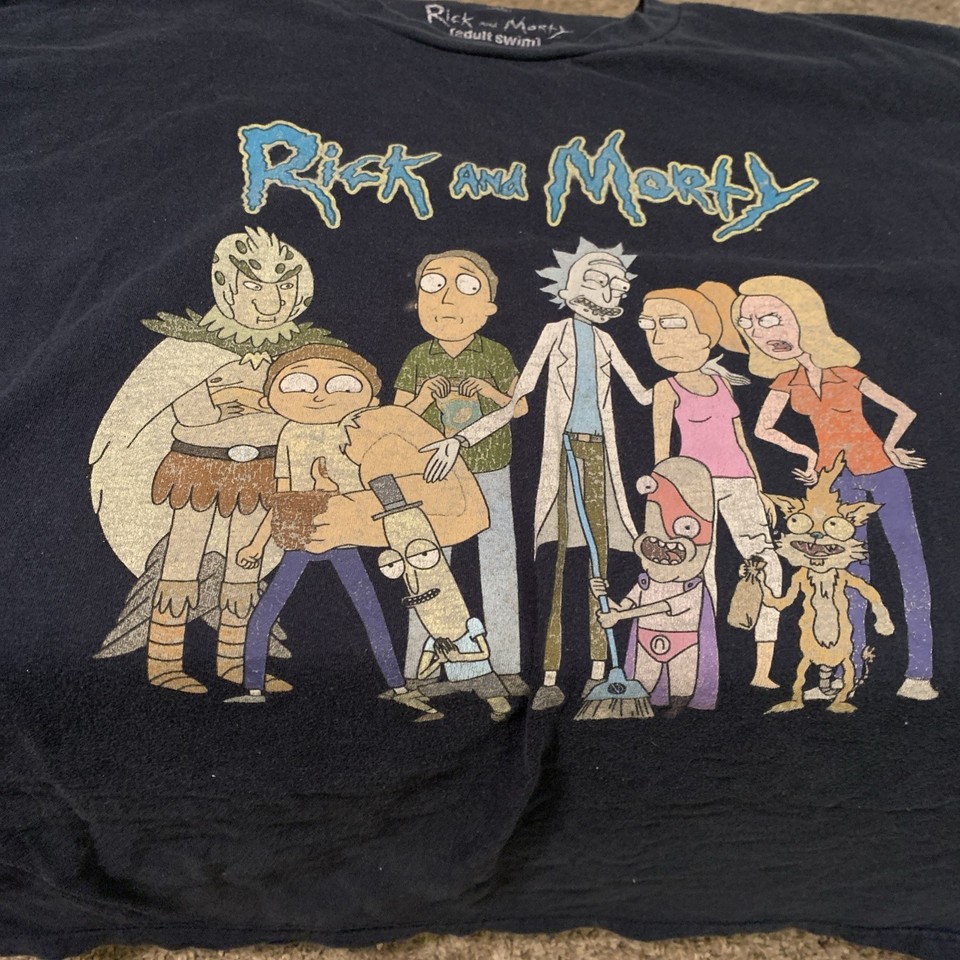 Rick and Morty Adult Swim blue t-shirt size XL Ripple Junction. Group ...