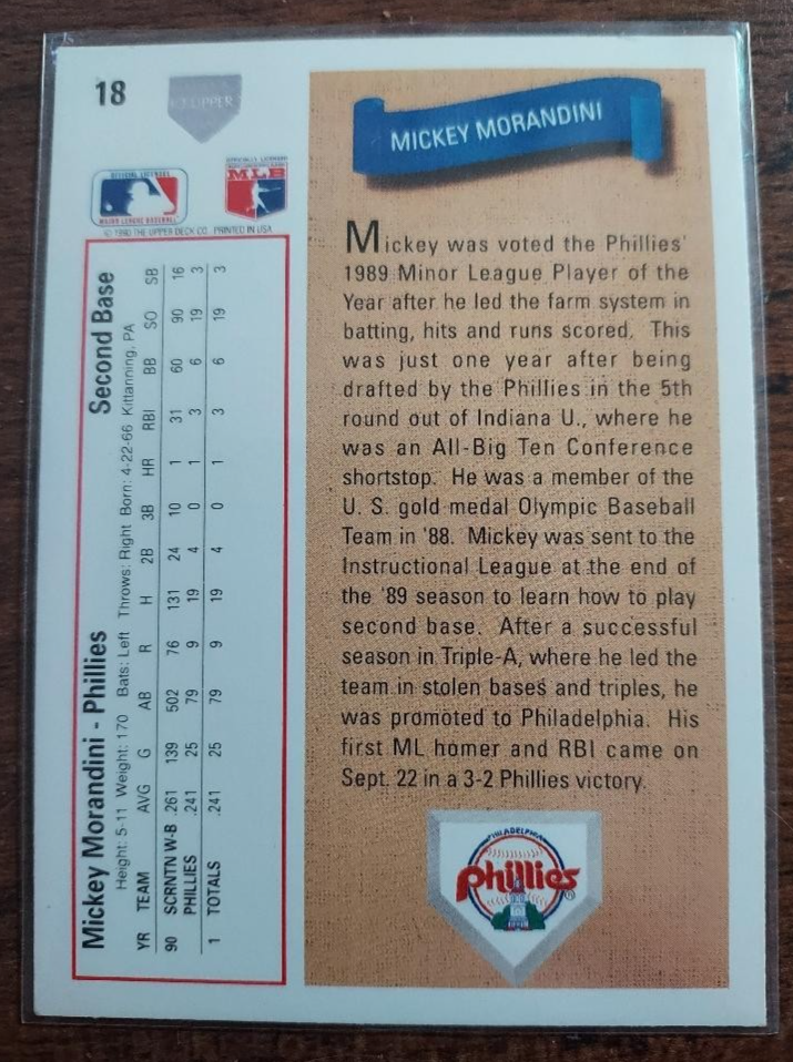 Mickey Morandini #18 - 1991 Upper Deck | eBay