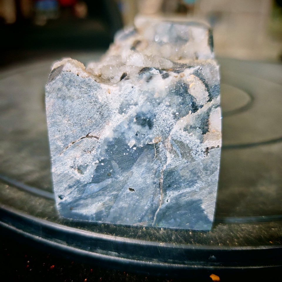 4.29LB Polishing and repairing of natural sphalerite crystal columns ...