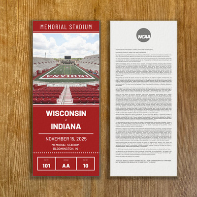 2025 INDIANA Hoosier Football Commemorative Custom Ticket Stub Any Game ...