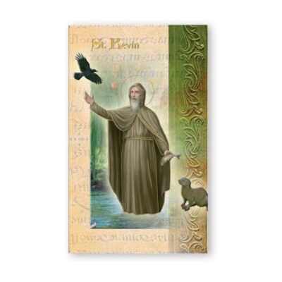 Saint St. Kevin - Biography, prayer, Feast Day, etc... Folder Card | eBay
