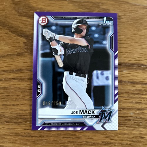 2021 Bowman Draft Baseball Joe Mack 1st Purple Paper/250 + 4 Marlins | eBay